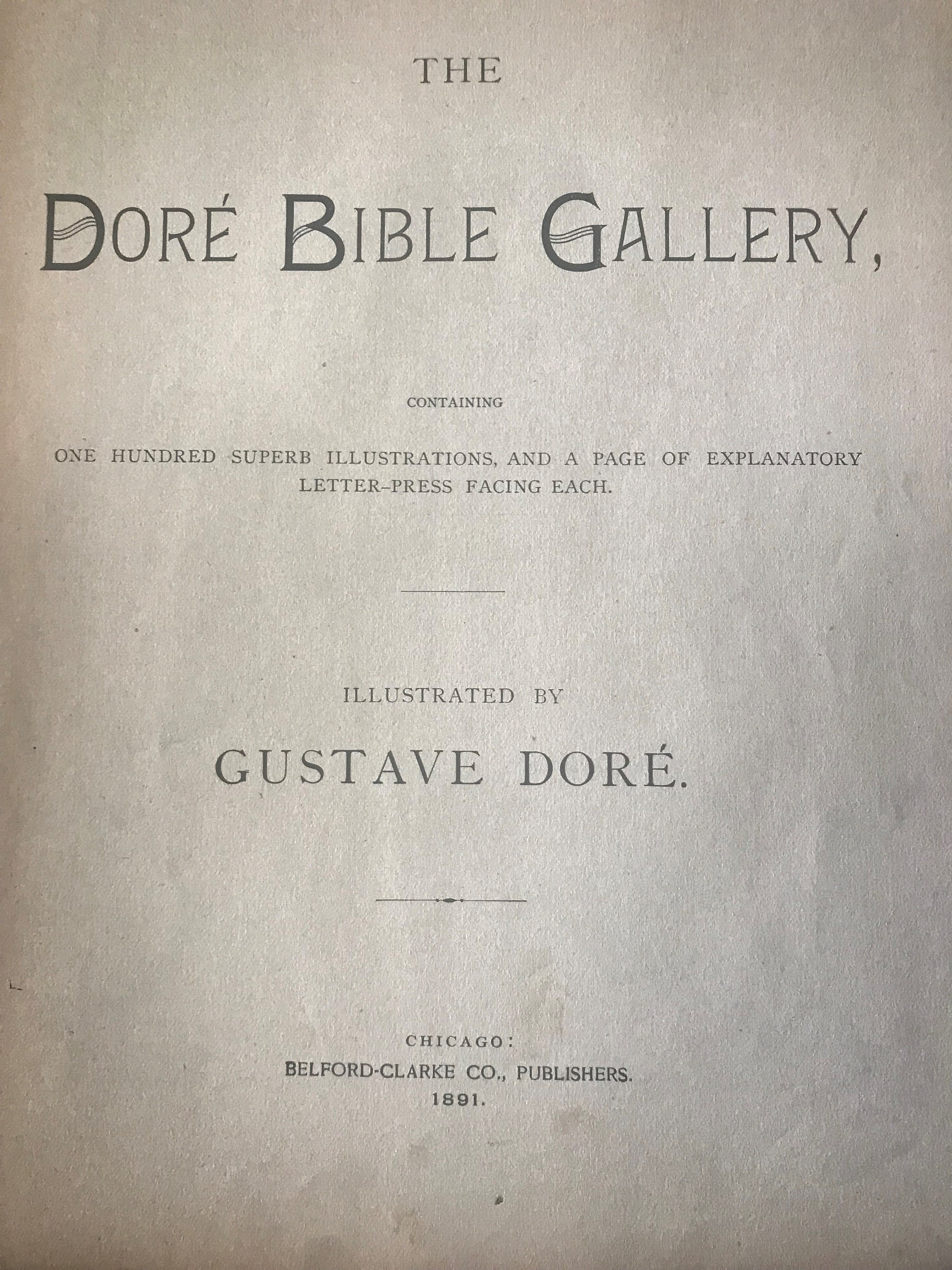 1891 Rare GUSTAVE DOR\u00c9 Book Plate \u201cThe Vision of Ezekiel ...