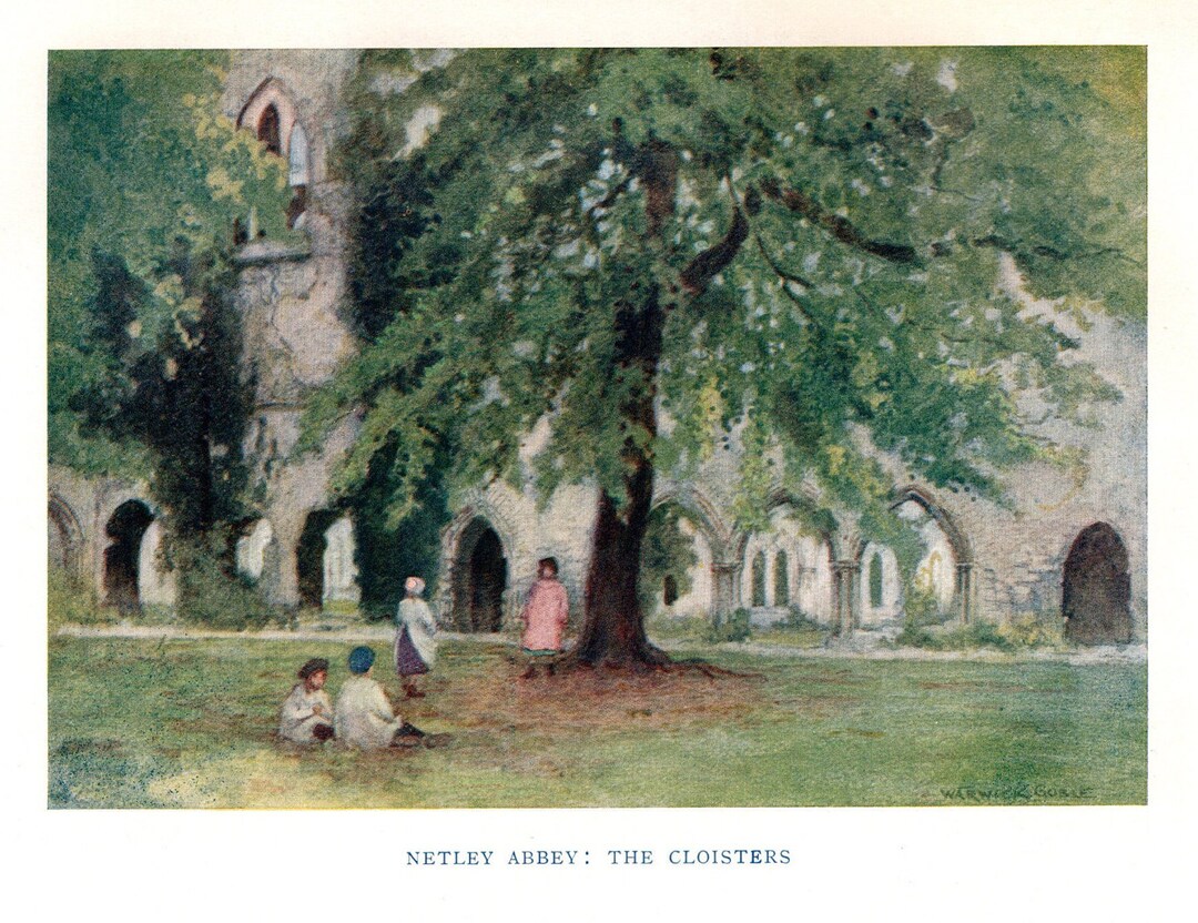Warwick Goble Antique Print – Netley Abbey Cloisters, 1908 - Etsy