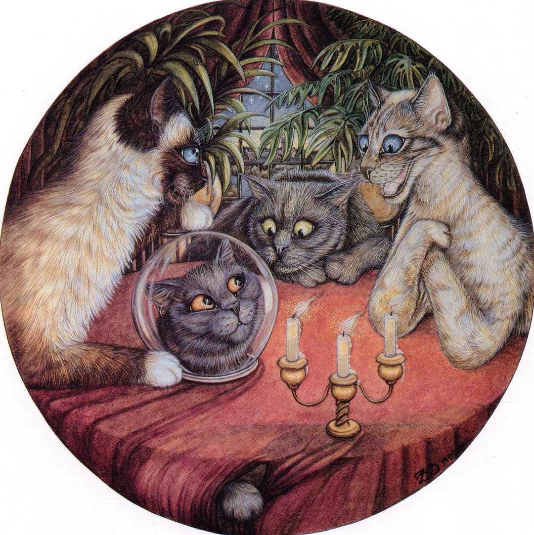 Zoe Stokes Playful Cats Vintage Print – Humorous Cat Lover Gift - Etsy