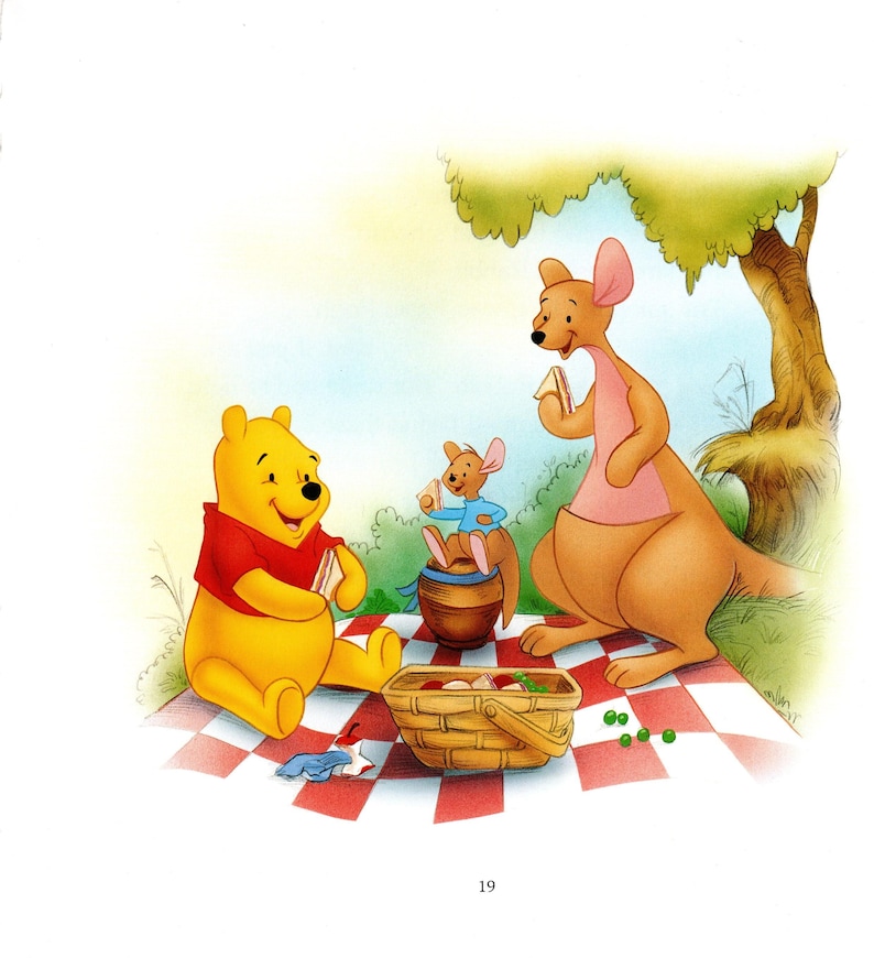 Vintage Winnie the Pooh Print: Kanga & Roo, Nursery Art - Etsy