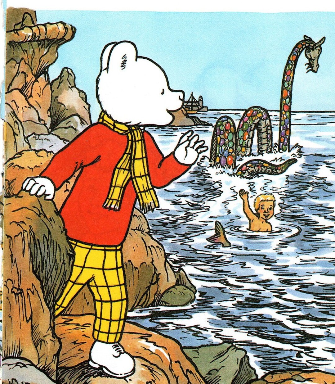 Rupert Bear Print - Original Vintage - Rupert and the Magic Shell ...