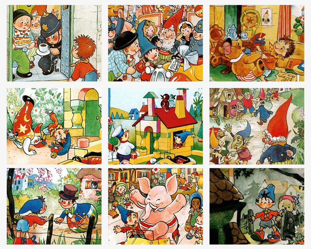 Noddy Original Vintage Large Print Selections Nursery Art Delightful ...