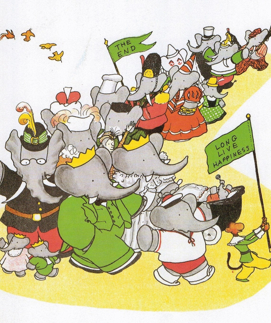 Babar the Elephant Original 2-sided Vintage Print Nursery - Etsy