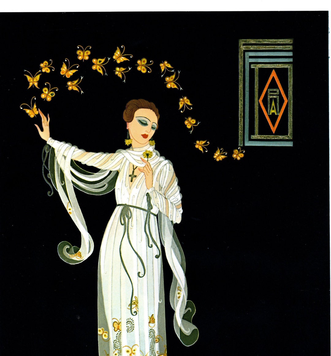 Erté Theatrical Costumes Original Vintage Large 2-sided Print 1911-1975 ...