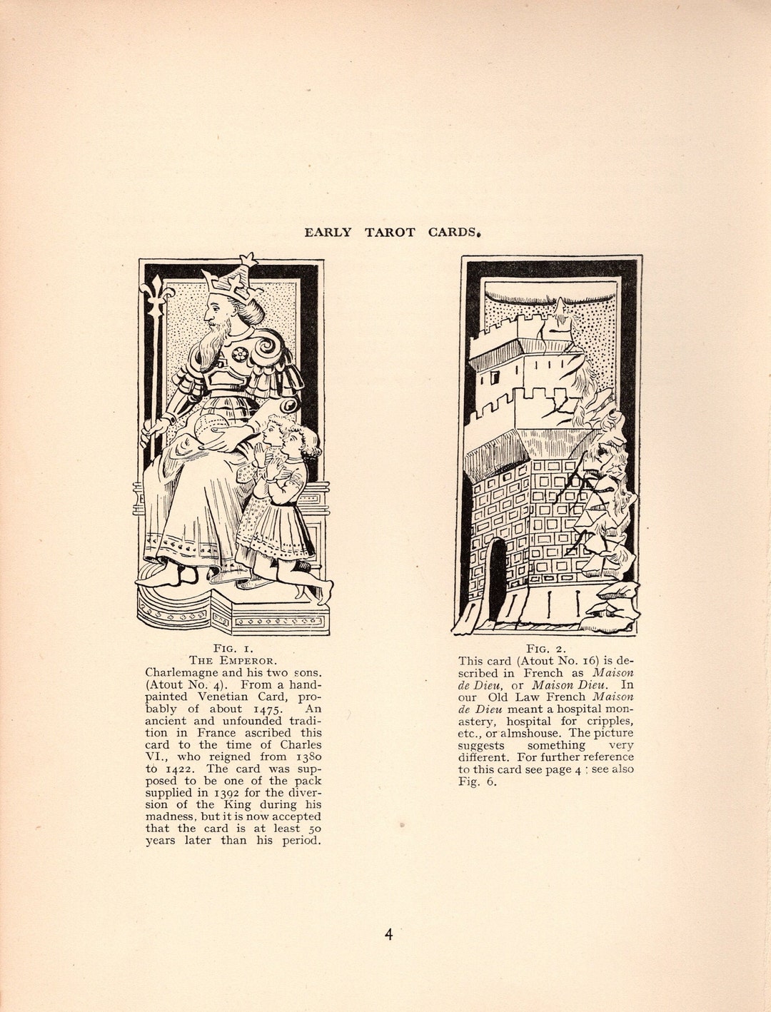 PRINT ONLY 1930 Antique Playing Cards Original Print Tarot Cards Unique ...