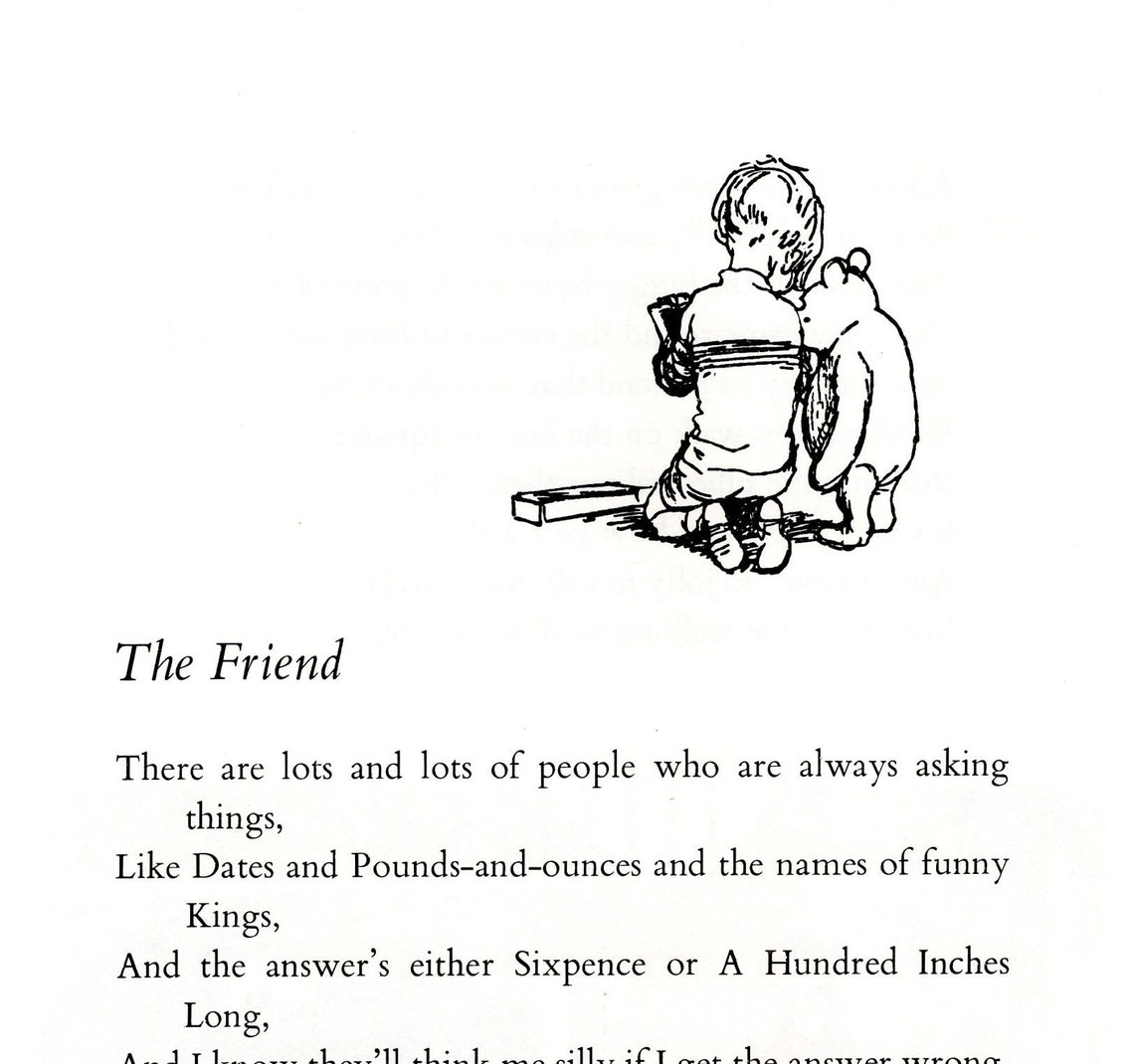 Original Vintage Large Print Christopher Robin Verses - Etsy