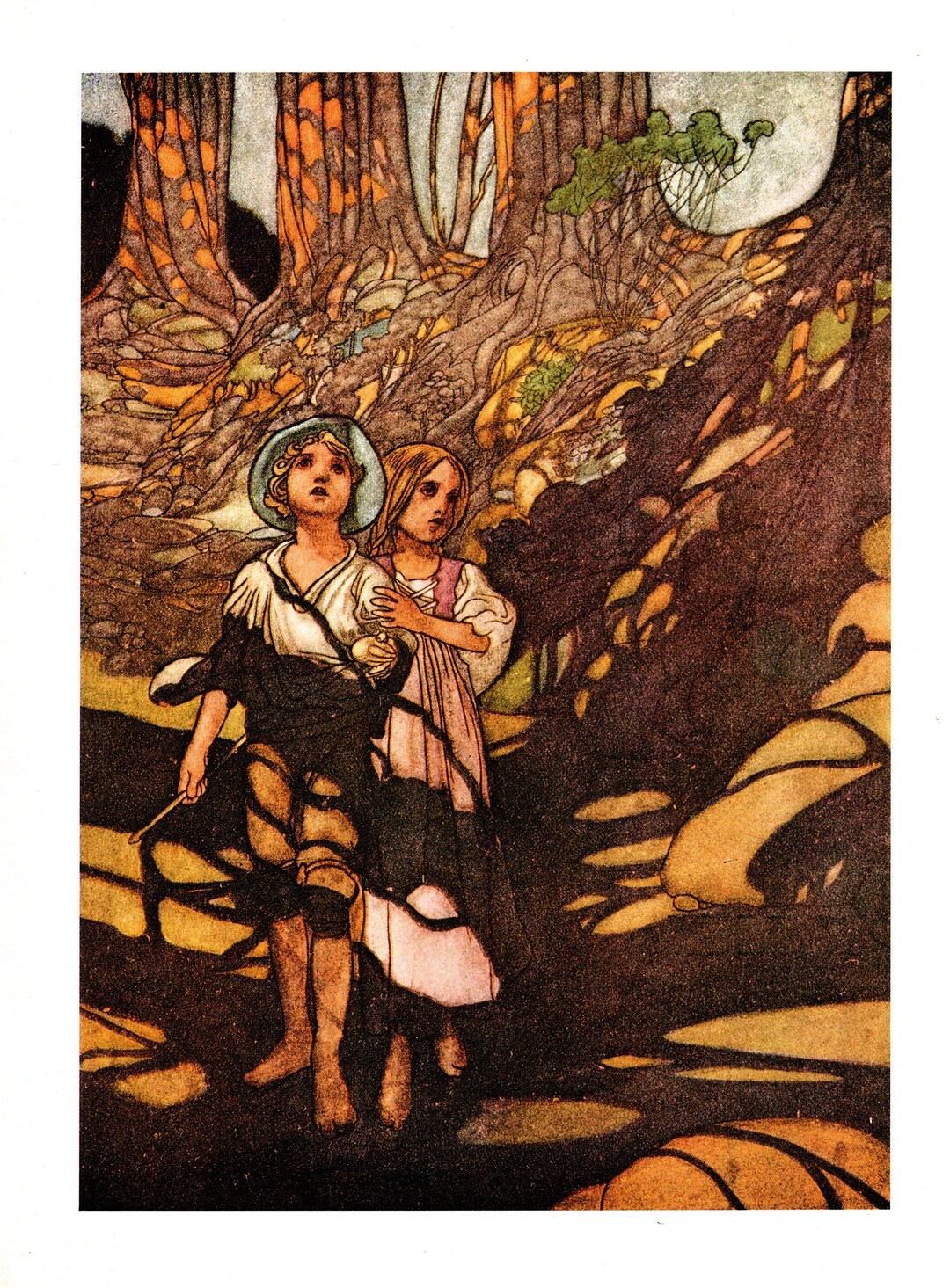 1976 Charles Robinson Original Vintage Print hansel and Gretel in the ...