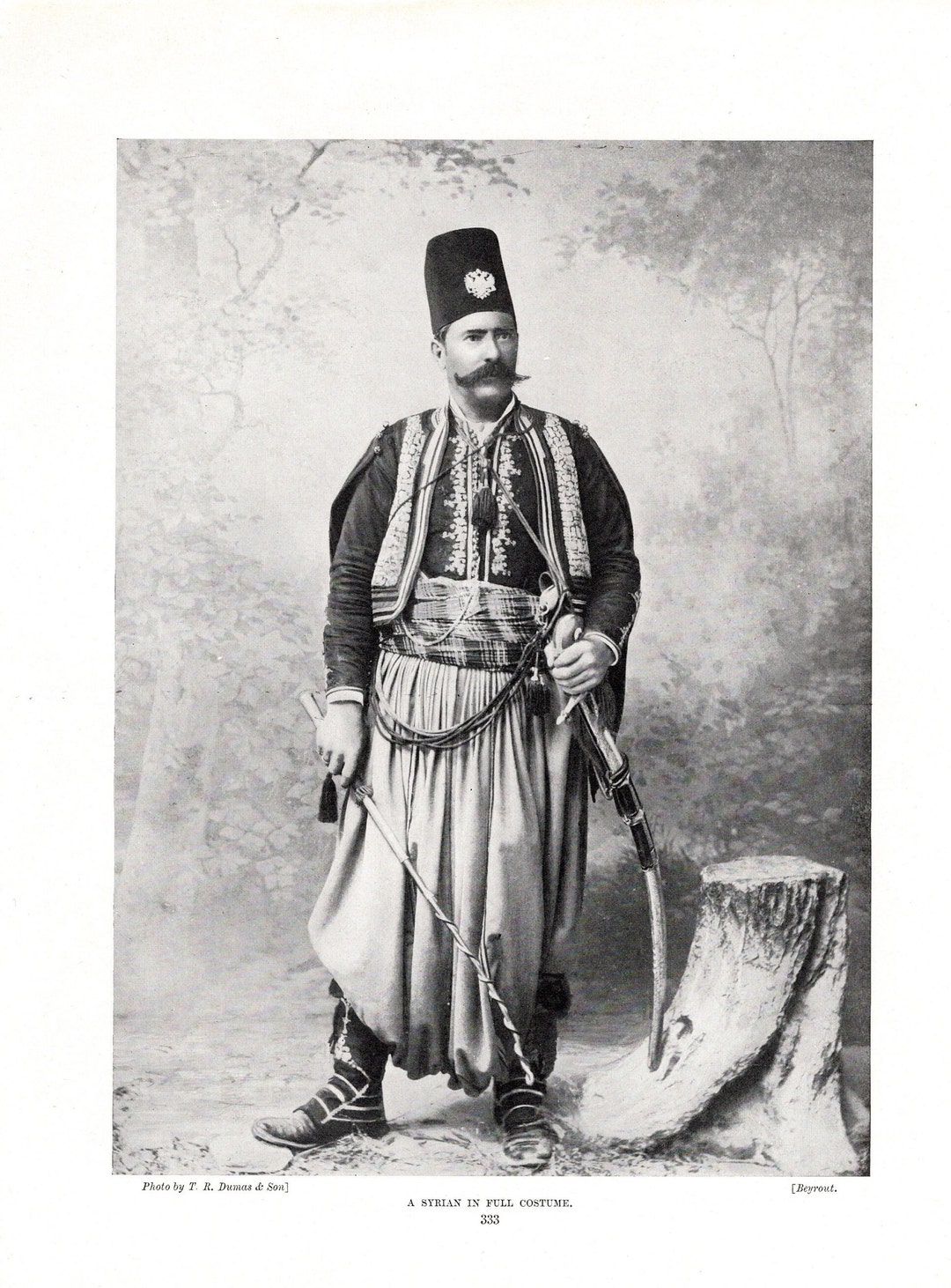1910 SYRIAN in FULL COSTUME - Original Antique Photo Print ...
