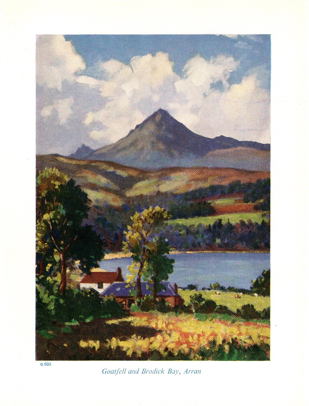 1920s Scotland Print: Goatfell and Brodick Bay, Isle of Arran - Etsy