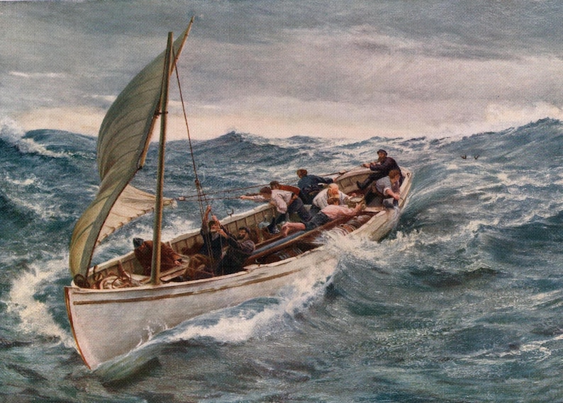 Charles Napier Hemy: "the Crew" Antique British Art Print - Etsy