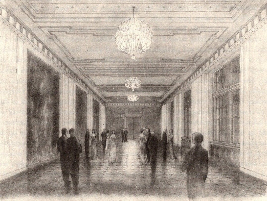 Vintage Vienna Opera House Original Print Tapestry Hall Unique Gift for ...