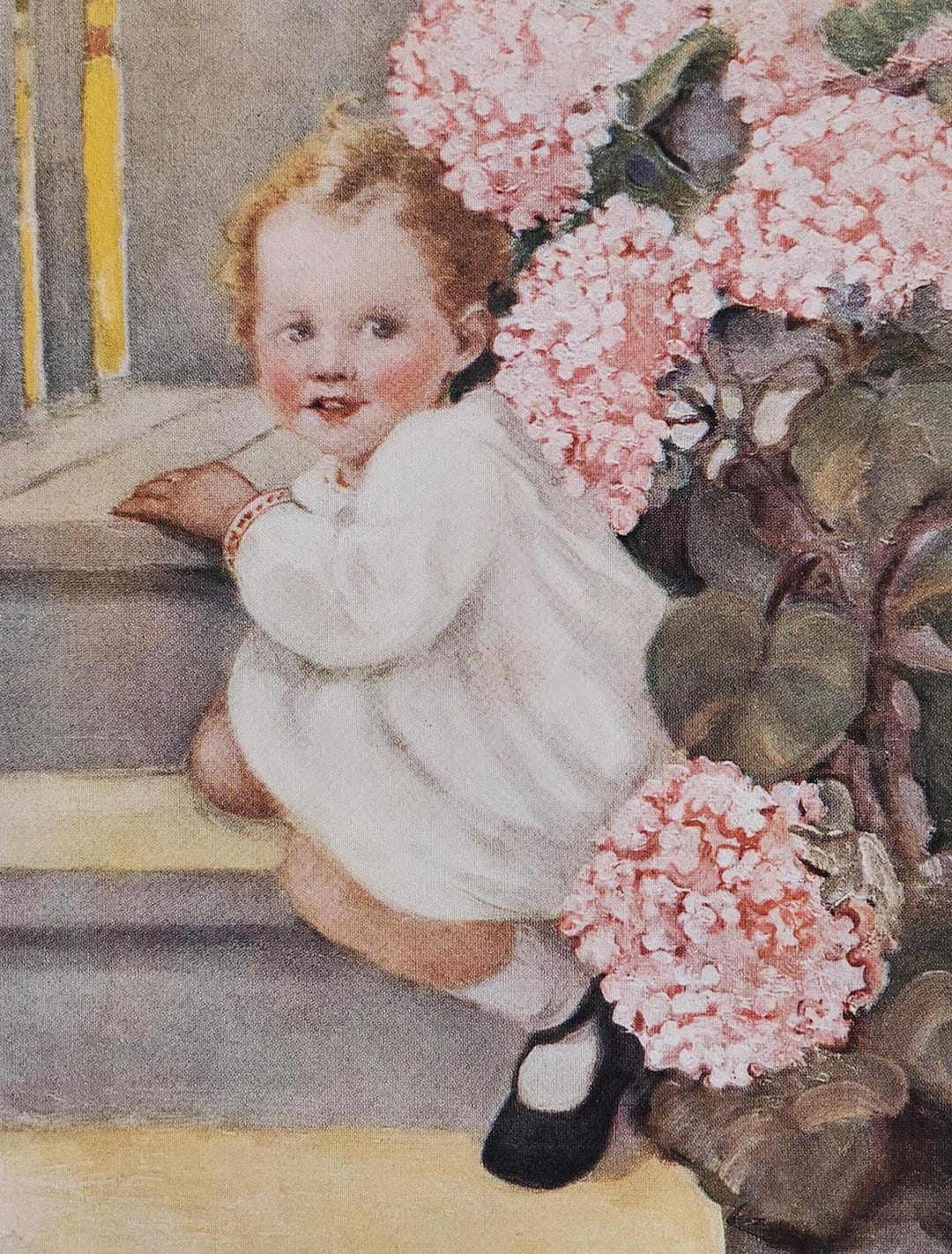 1903 Vintage Nursery Poster ‘the Lesson of the Step’ - Child’s Room ...