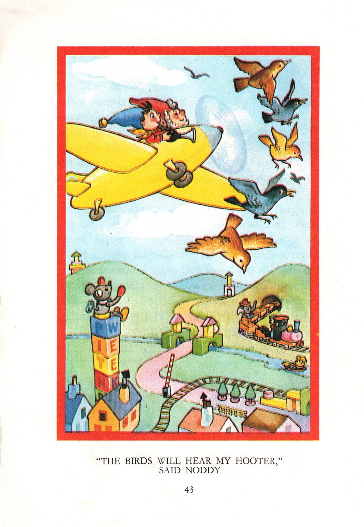 1963 noddy and the Aeroplane Original Vintage Print Baby - Etsy