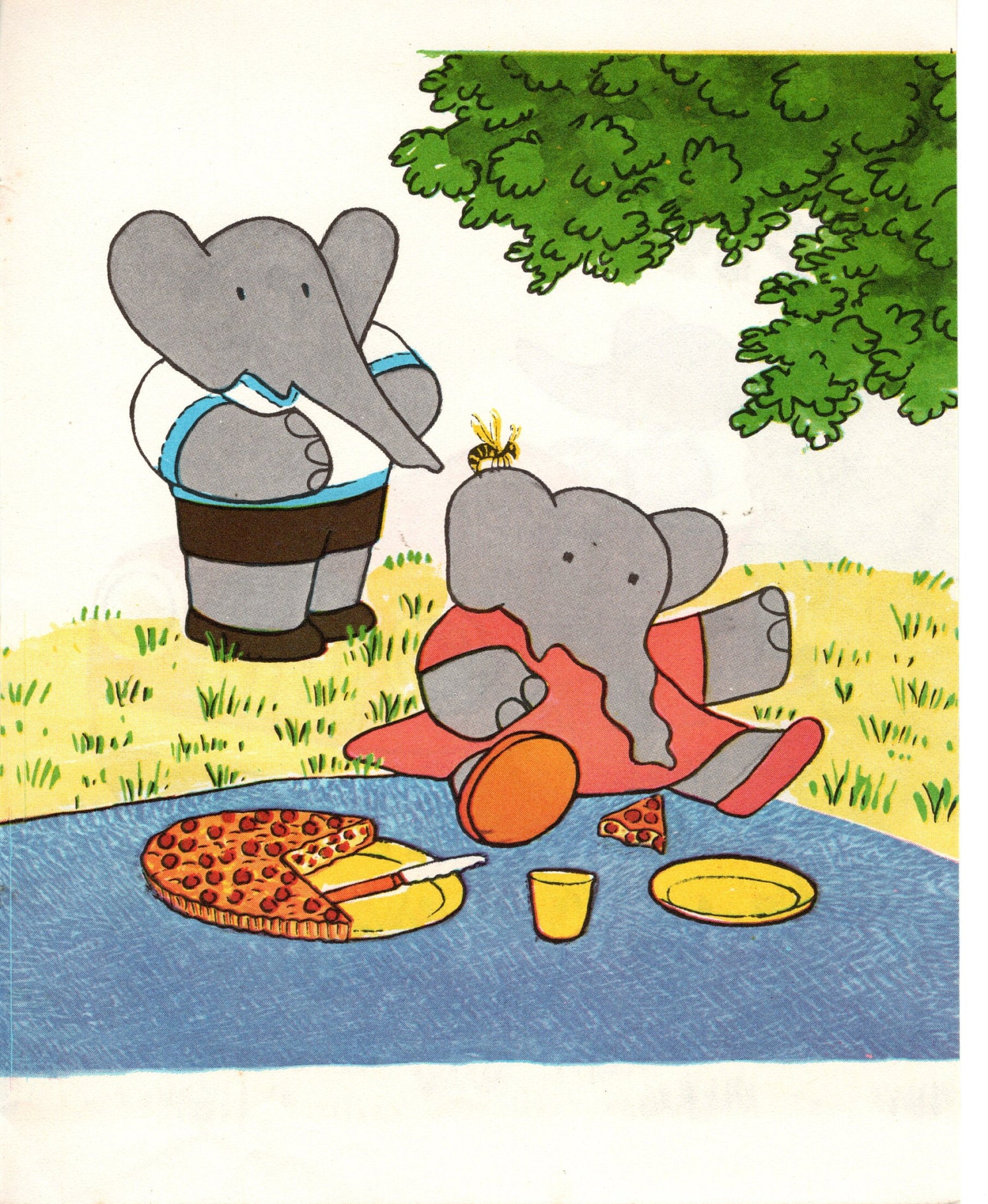 1980 Babar the Elephant Original Vintage 2-sided Print | Etsy