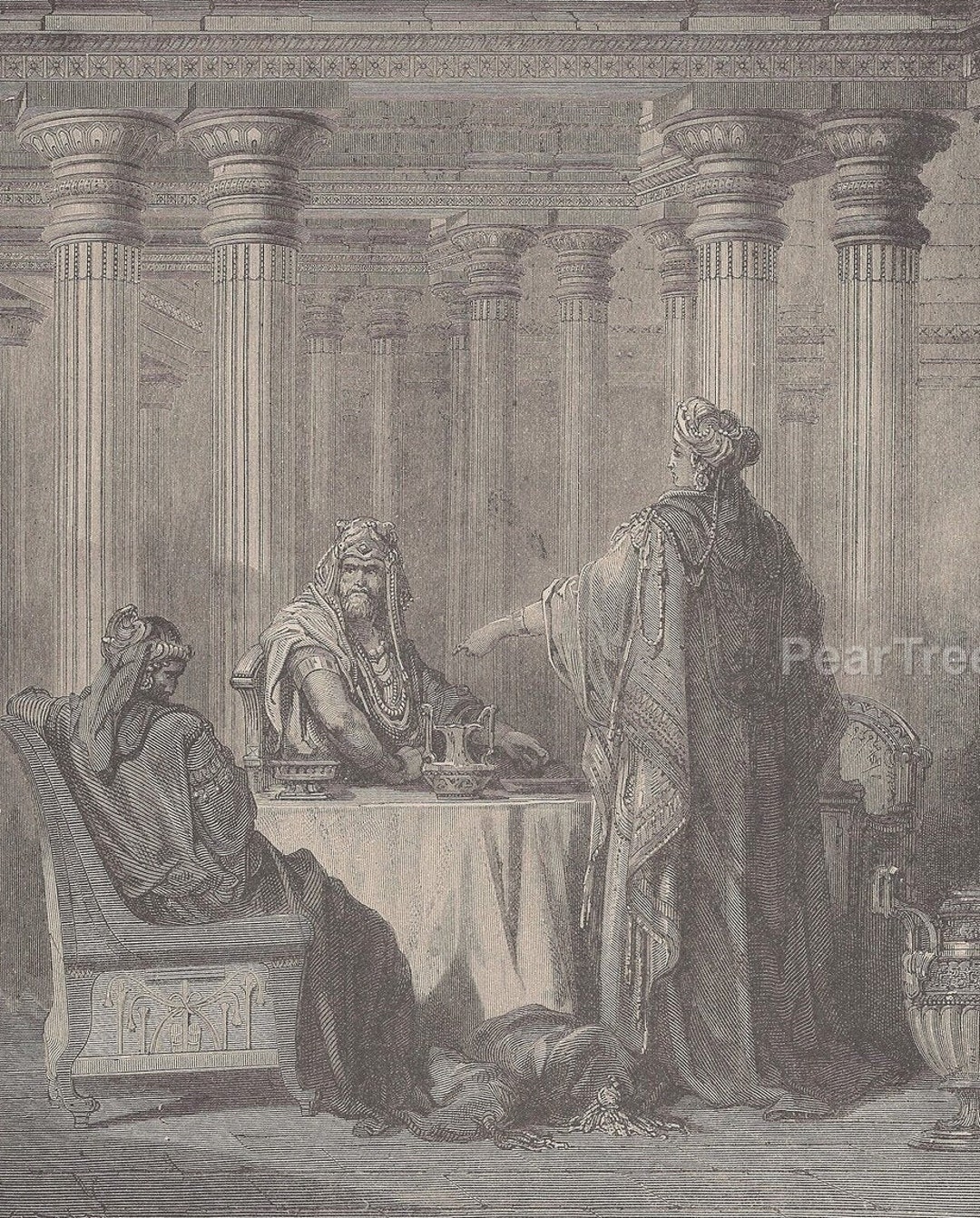 Gustave Doré "esther Confounding Haman" Antique Biblical Print - Etsy
