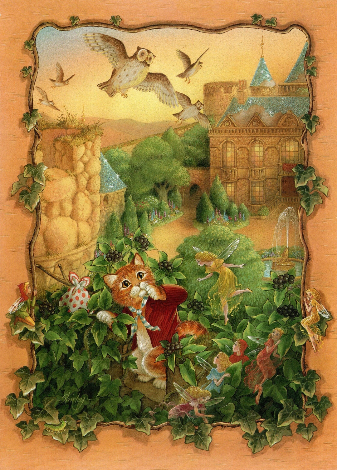 Vintage Shirley Barber Original 2-sided Print - Tiger Tom Cat – Cute ...