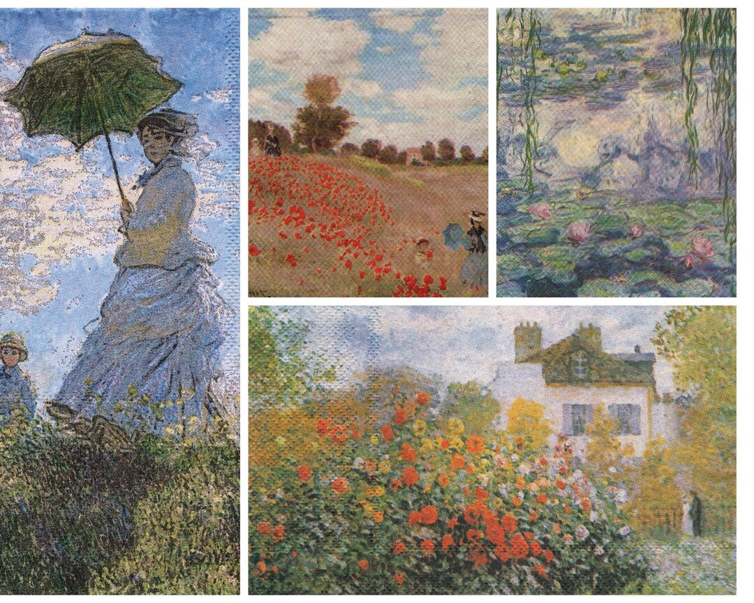 MONET Paper Napkins / Serviettes X8 - Decoupage, Scrapbooking, Card ...