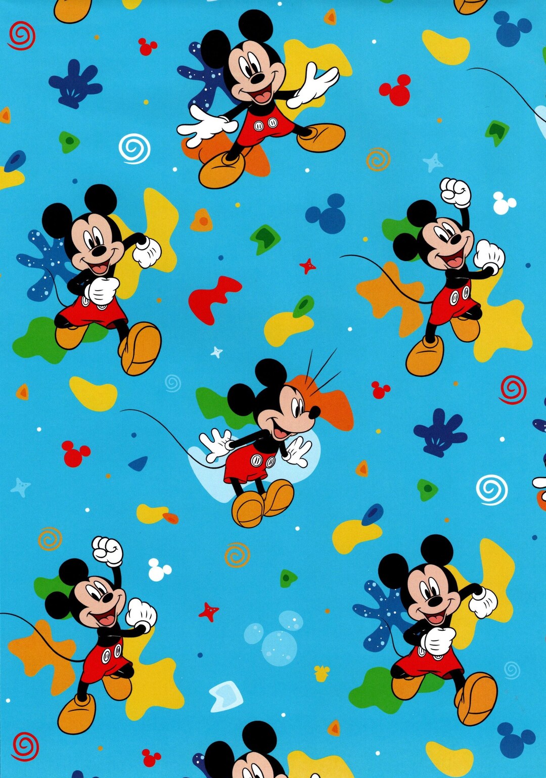 MICKEY MOUSE Wrapping Paper X5 - Disney Gift Wrap - Birthdays ...