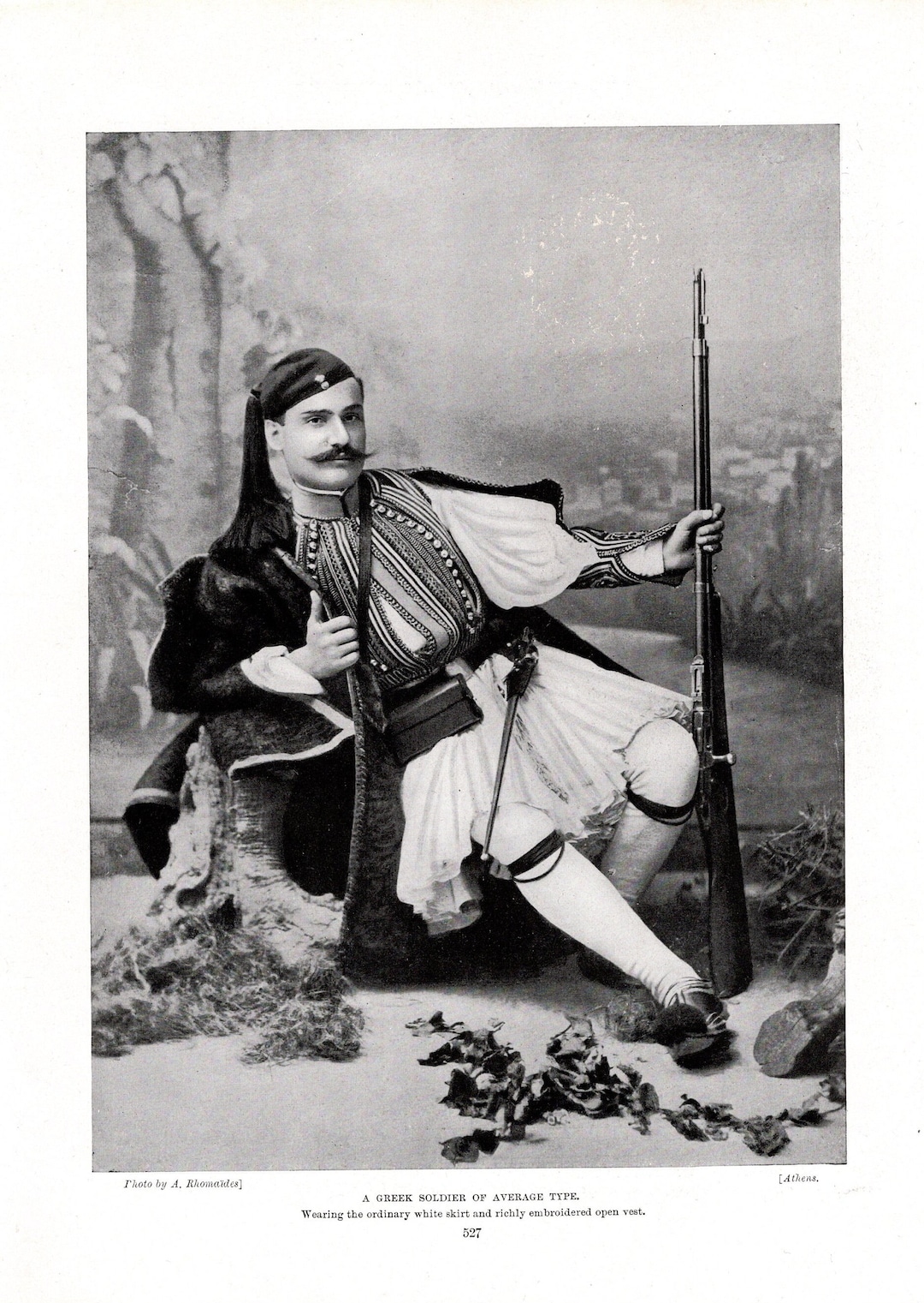1910 Greek Soldier Antique Photo Print: Ethnology Anthropology - Etsy