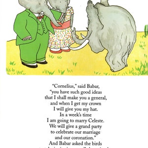Babar the Elephant Original Large Vintage 2-sided Print Unique Gift ...