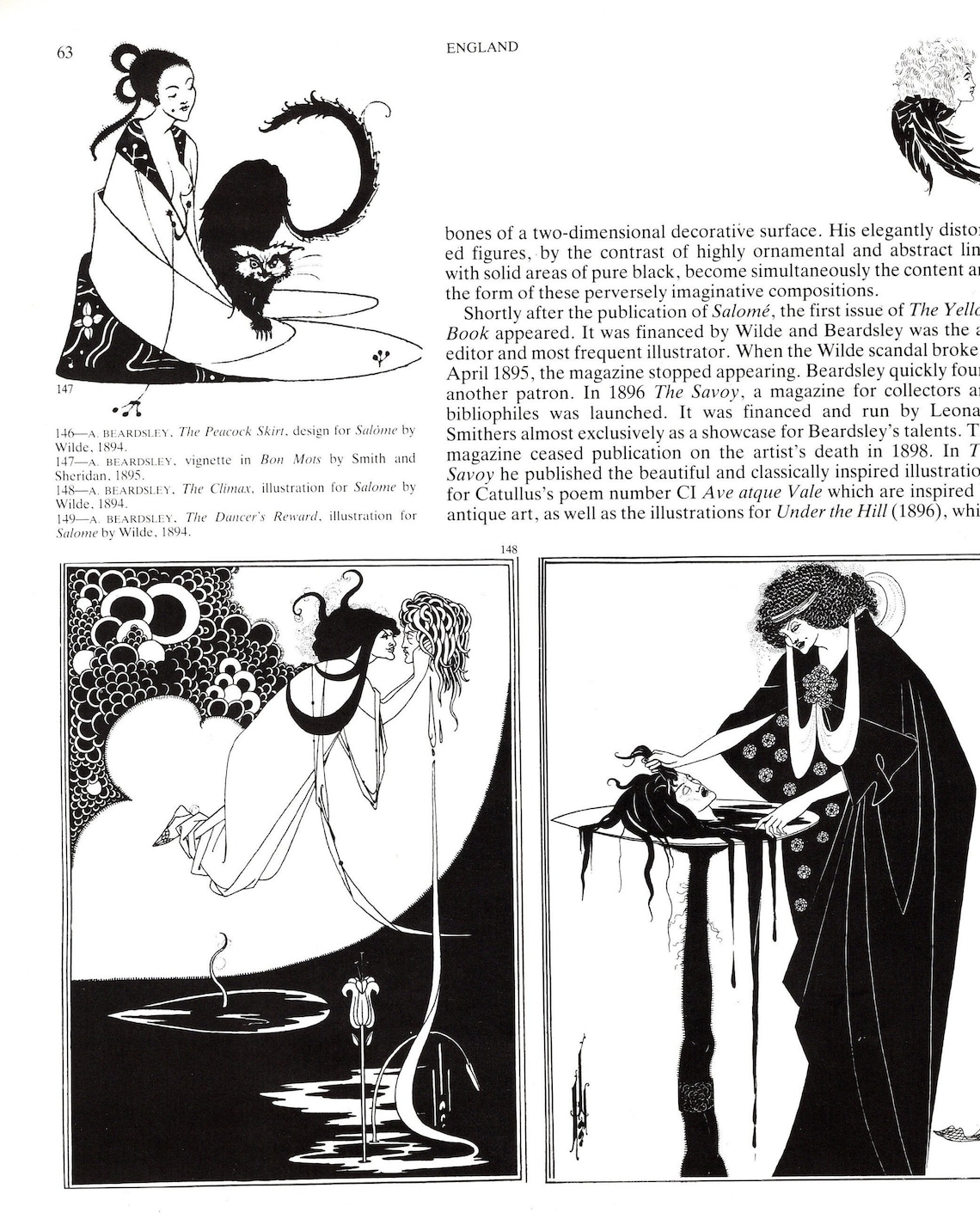 Aubrey Beardsley Illustrations 1890s Art Nouveau Original - Etsy