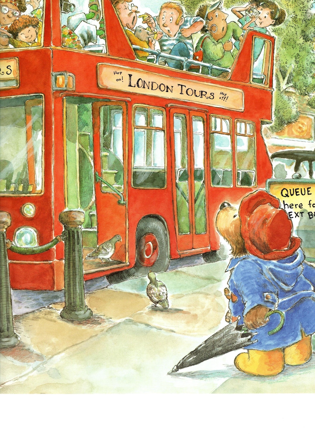Vintage Paddington Bear Print: London Bus Tour, Nursery Art - Etsy
