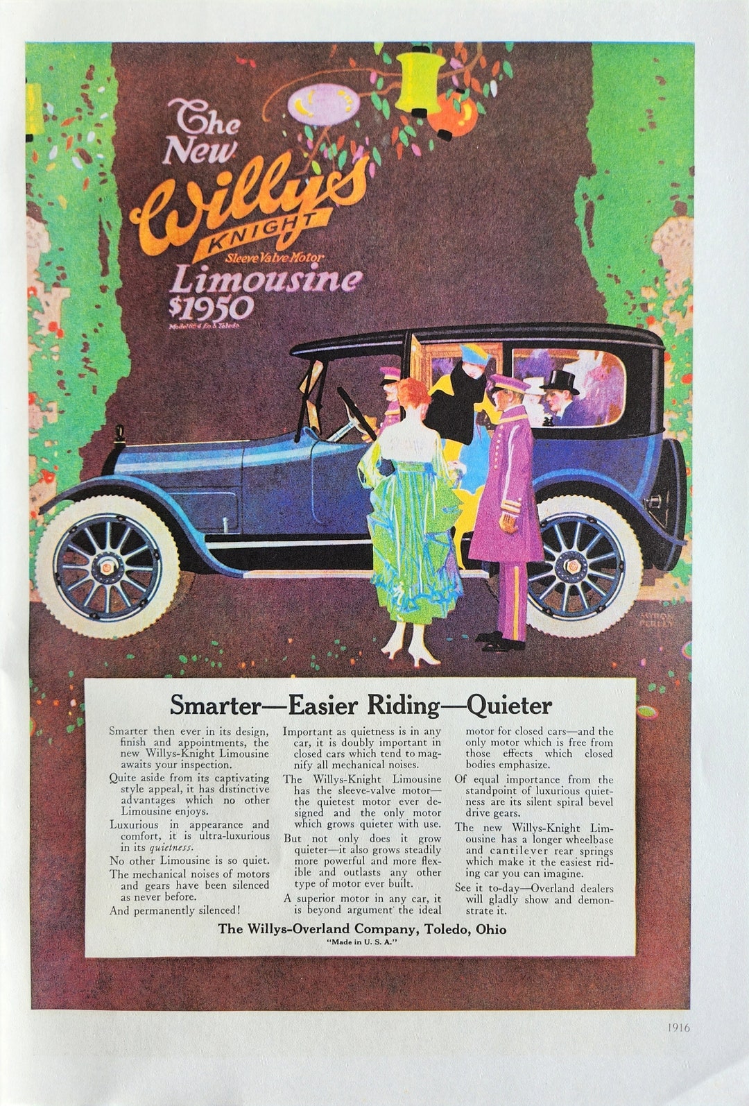 Willys-overland Antique American Auto Ads - Large Original Vintage ...