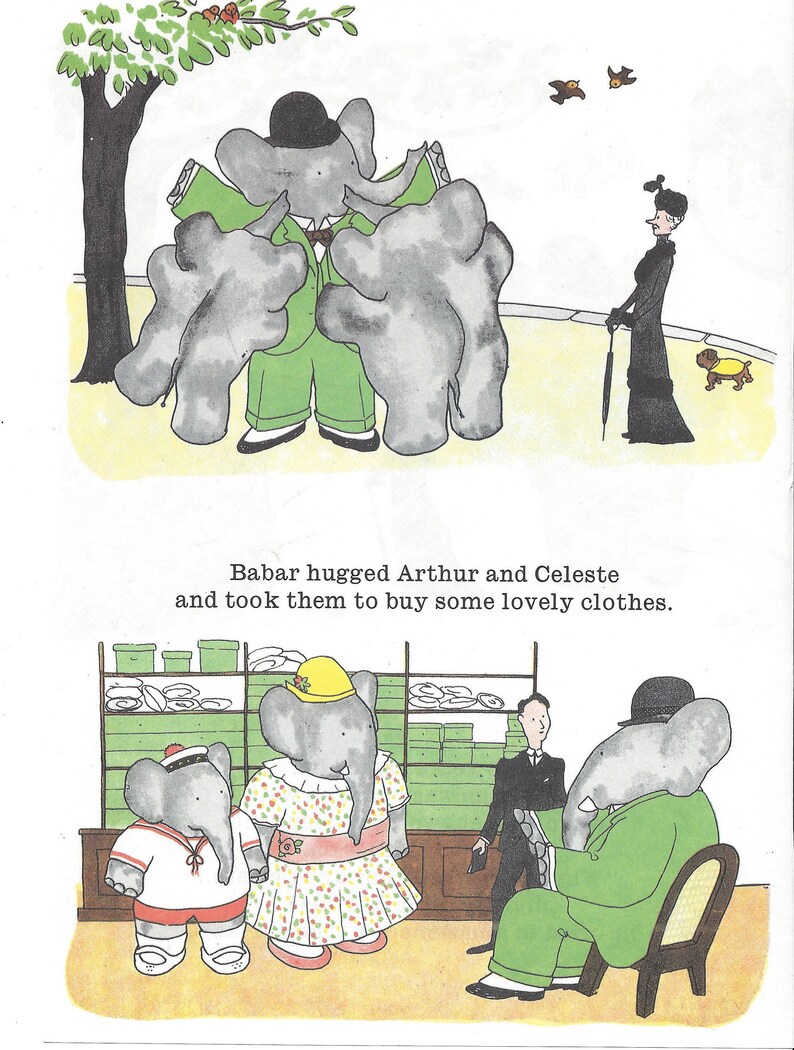 Babar the Elephant Original Vintage Print – Baby Shower – Nursery Art ...