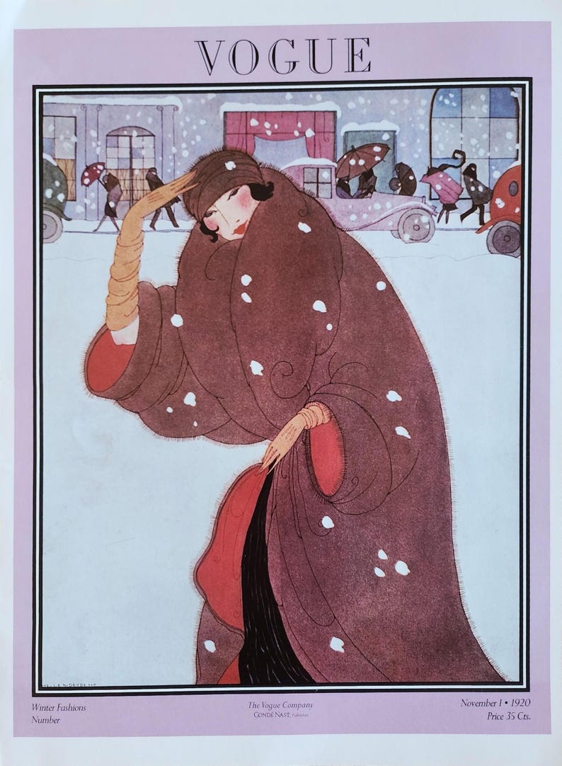 Vogue Cover 1920 Poster – Large Fashion Wall Art - Etsy