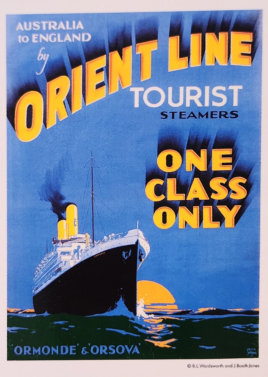 Vintage Orient Line Travel Poster: Australia to England Steamships - Etsy