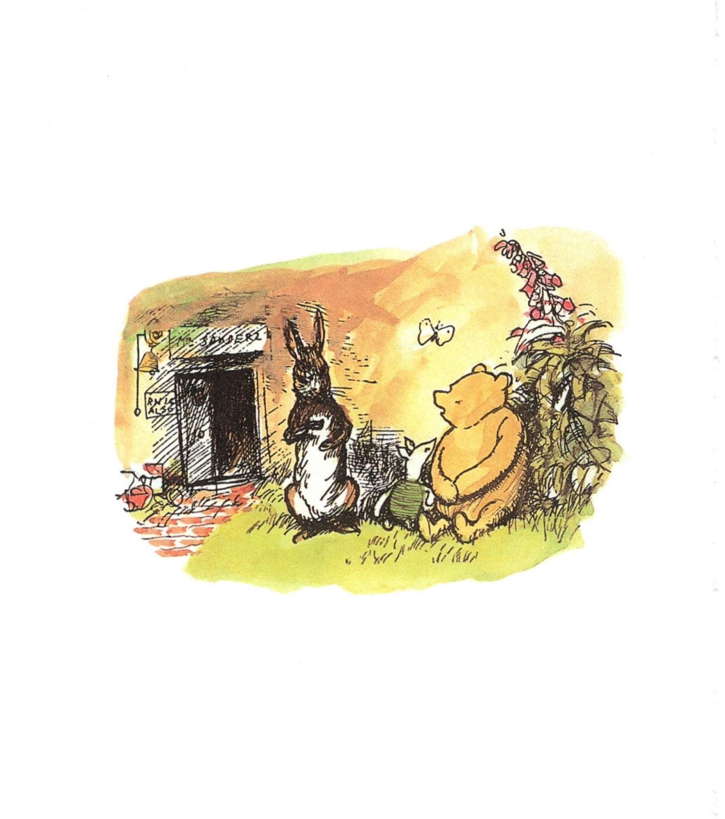 Vintage Winnie the Pooh Print: Shepard Illustration, Nursery Art (4 ...