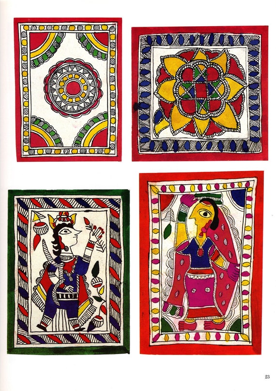 Authentic India Folk Designs Original Vintage 2-sided Print - Etsy
