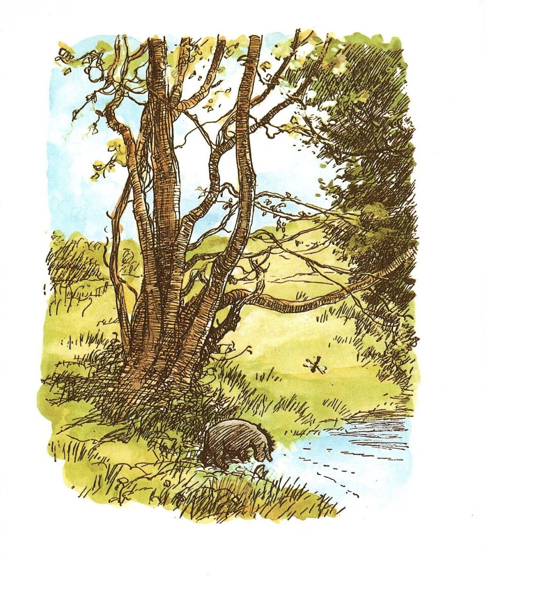 1999 Original AA Milne Vintage Print Winnie the Pooh Eeyore Baby Shower ...