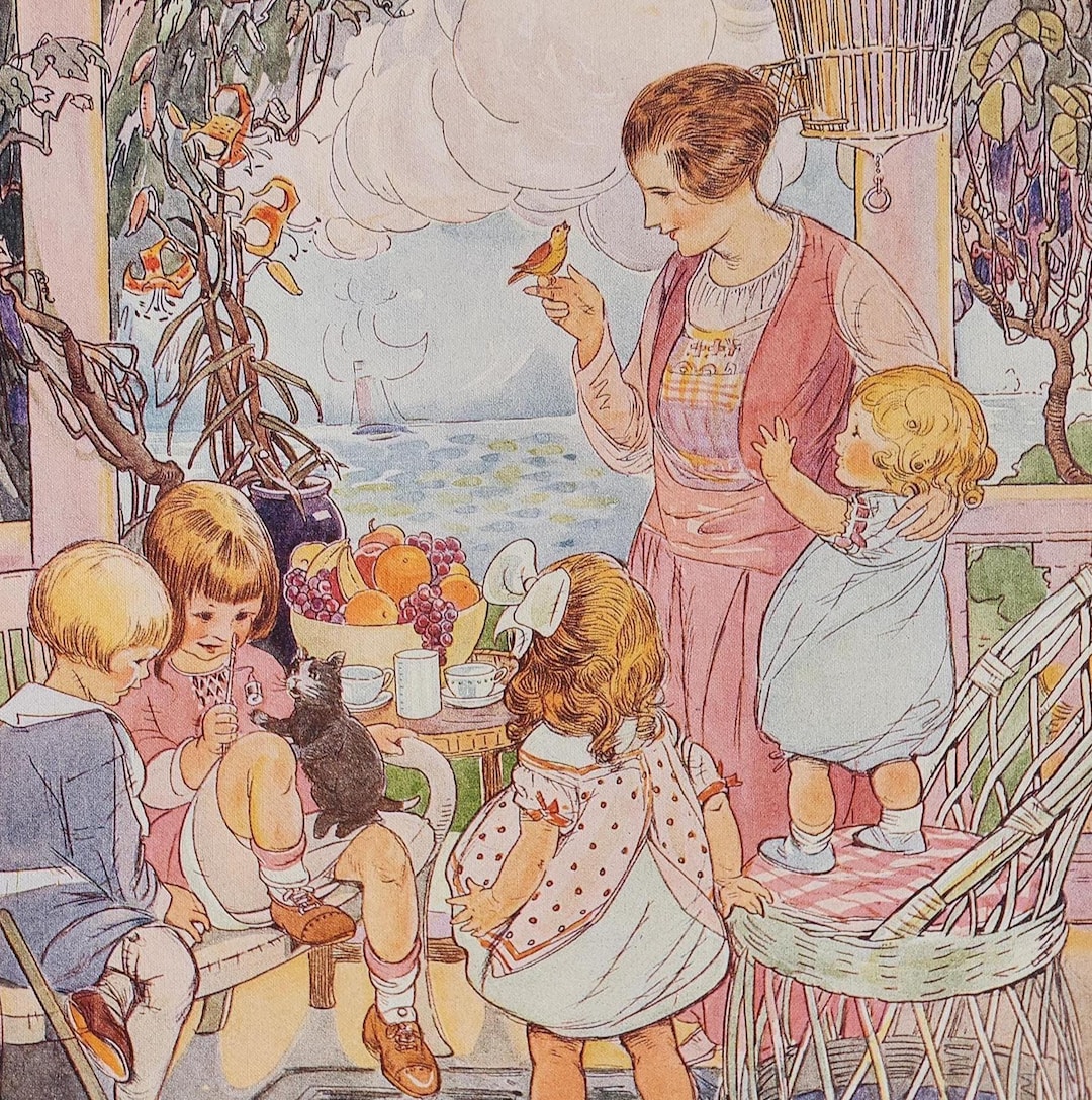 1919 Vintage Nursery Print: Ruth Mary Hallock Children's Illustration ...