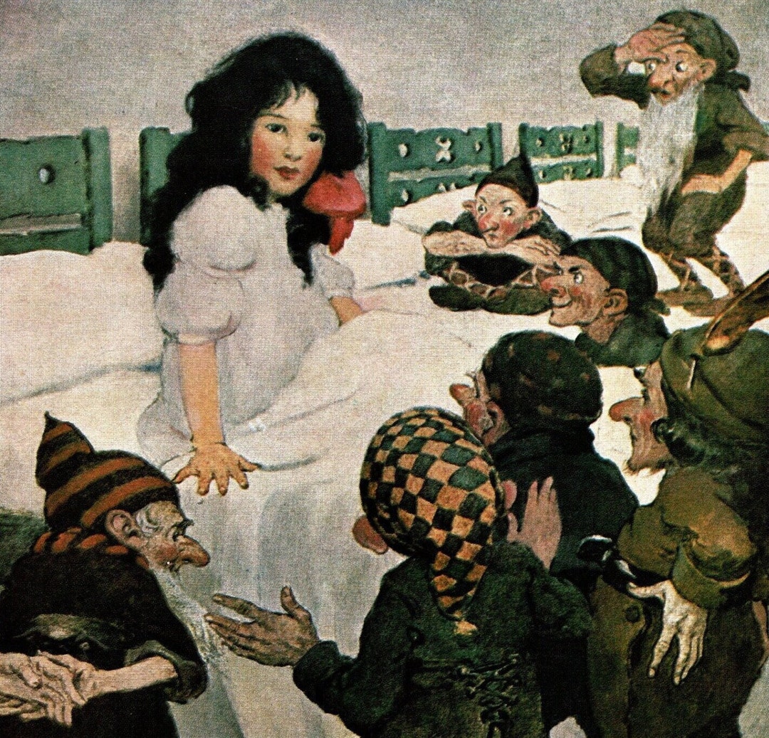 Jessie Willcox Smith Print: Snow White and Seven Dwarfs, 1980 Vintage ...