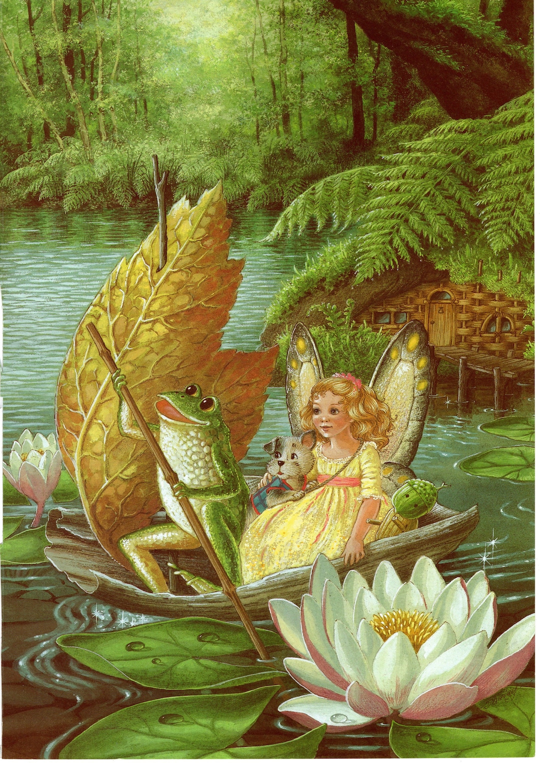 Shirley Barber Vintage Print: Fairy, Frog & Woodland Animals - Etsy