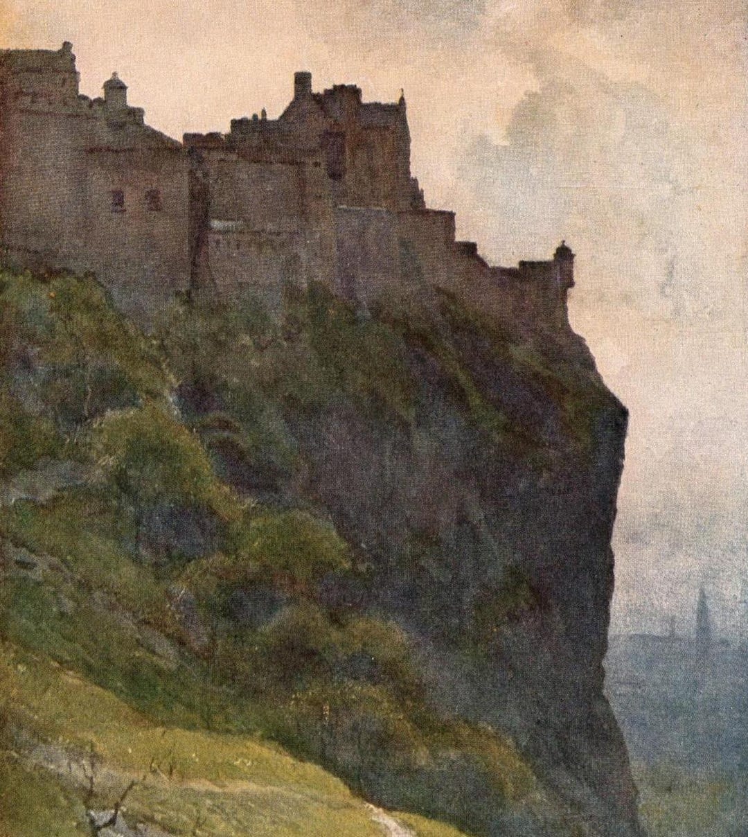 1920s Edinburgh Castle Print: Vintage Scottish Cityscape Art - Etsy
