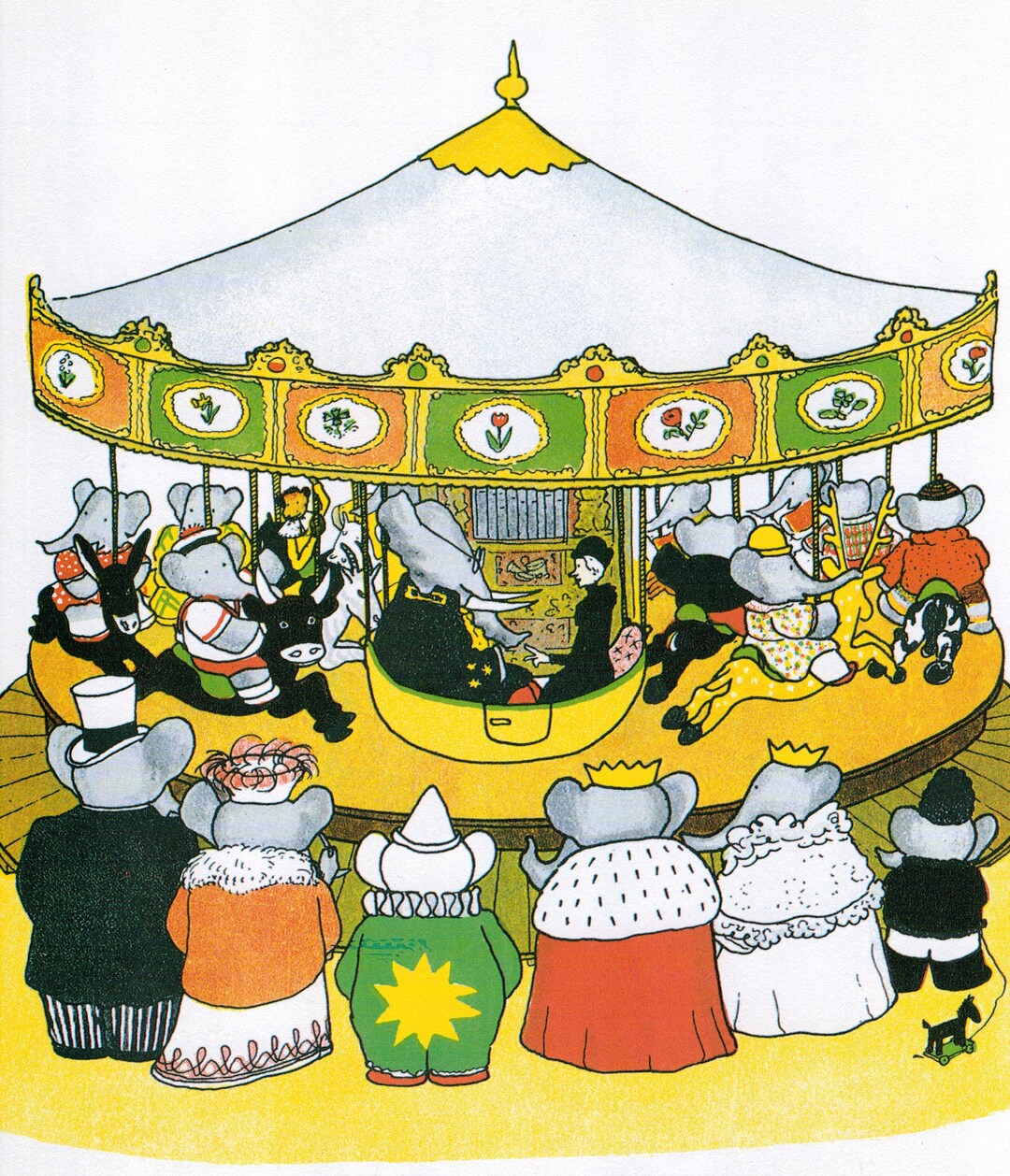 Babar the Elephant Original 2-sided Vintage Print Nursery Art Baby ...