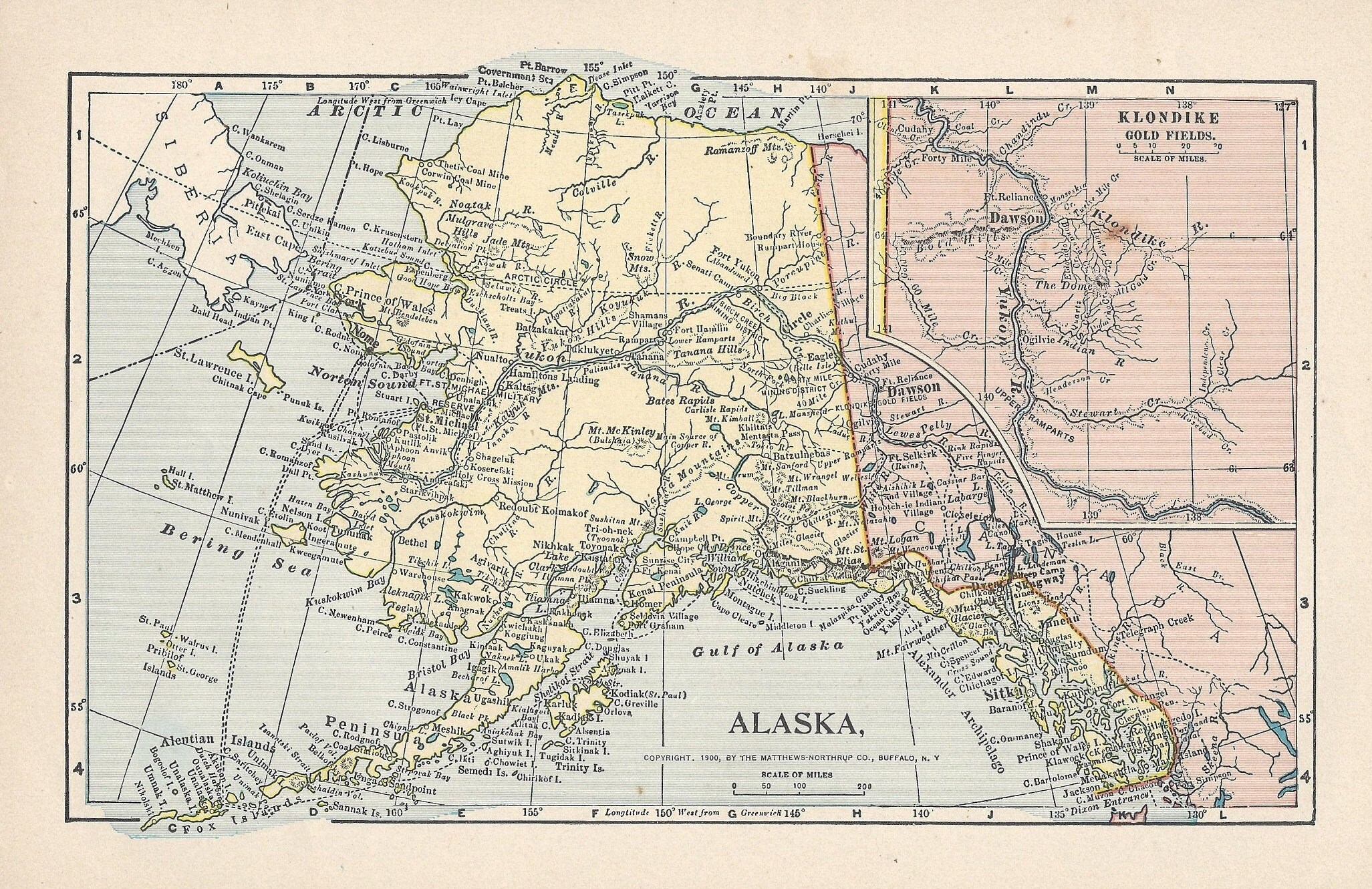 Antique Map ALASKA 1901 From history for Ready Reference - Etsy Australia