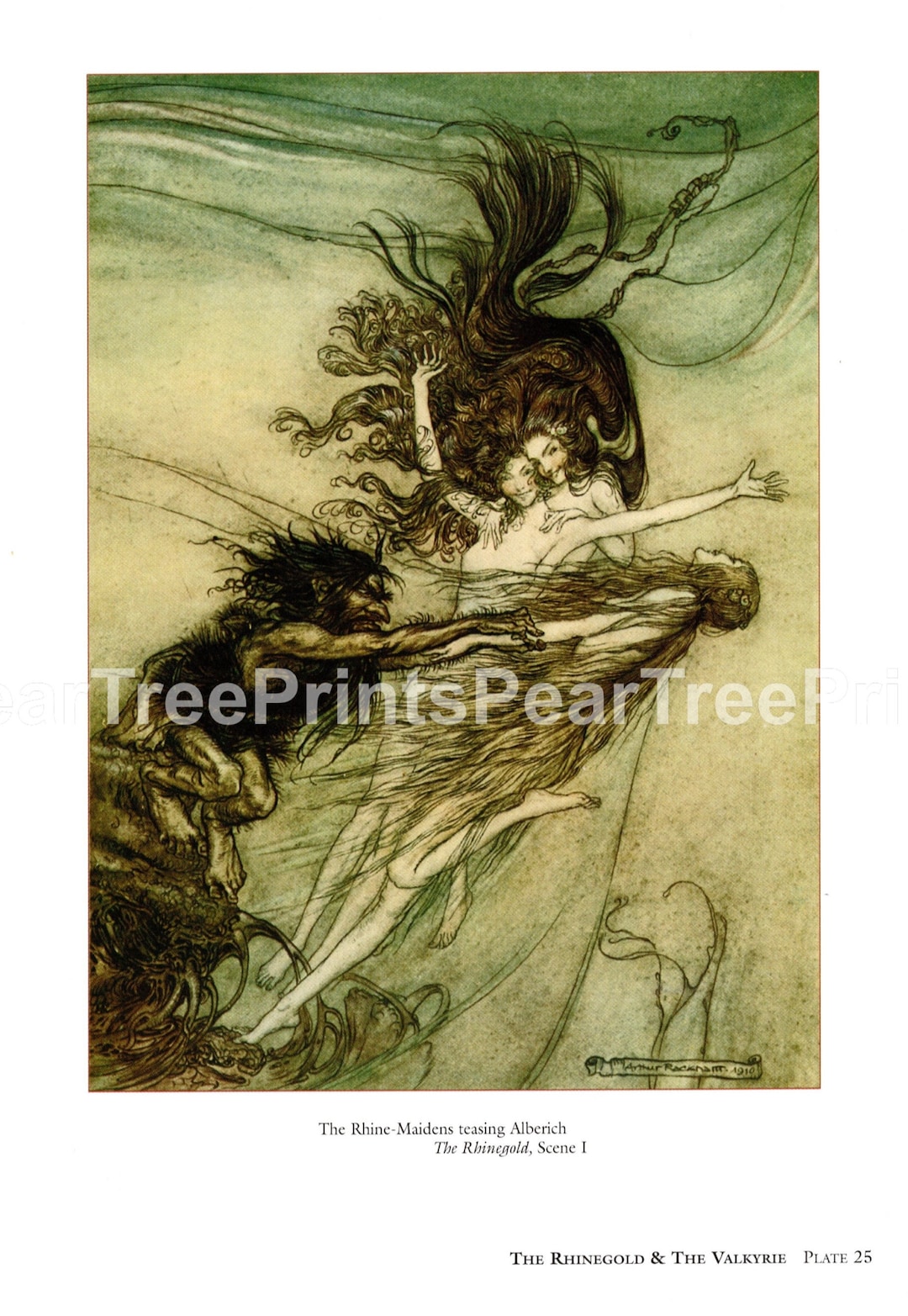 Arthur Rackham Large Original Vintage 2-sided Print - the Rhinegold ...