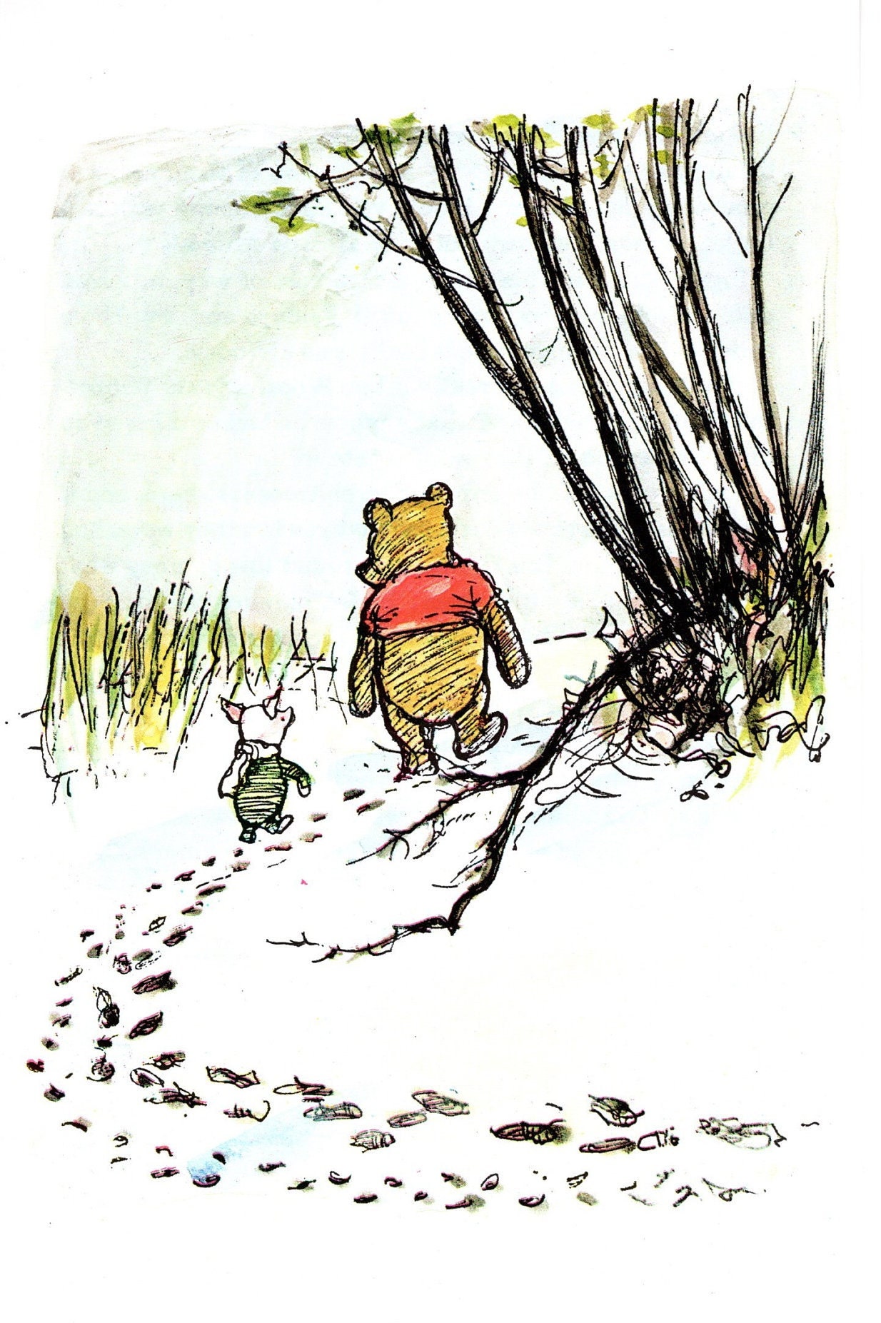Pooh And Piglet Holding Hands