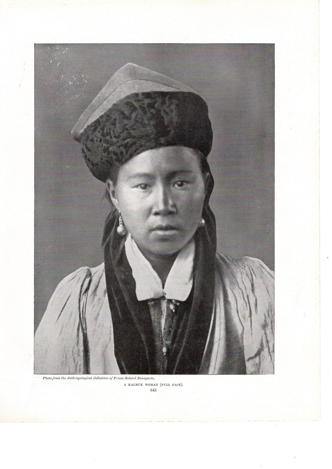 1910 KALMUK WOMAN Original Antique Photo Print Anthropology Ethnology ...
