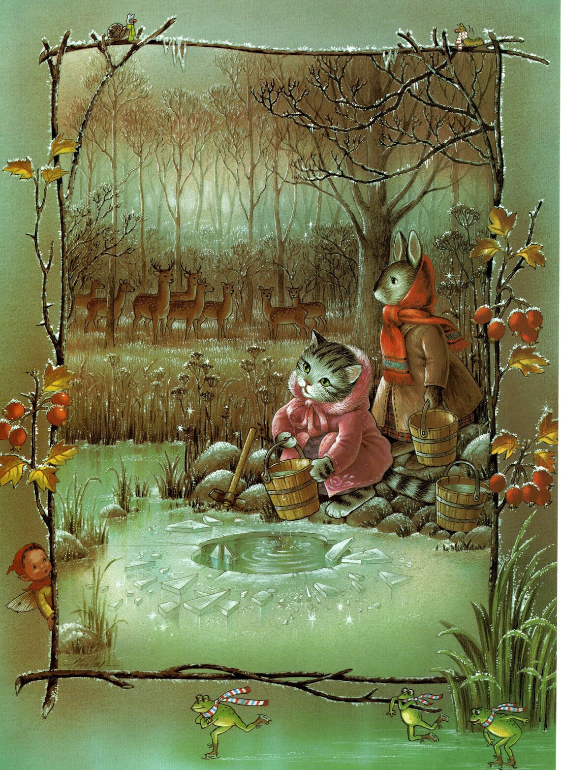 Shirley Barber Vintage Print: Martha B Rabbit, Woodland Animals - Etsy