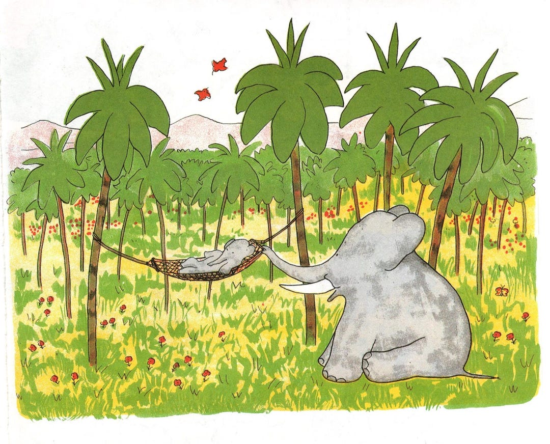 Babar the Elephant Print: Vintage Children's Nursery Art - Etsy