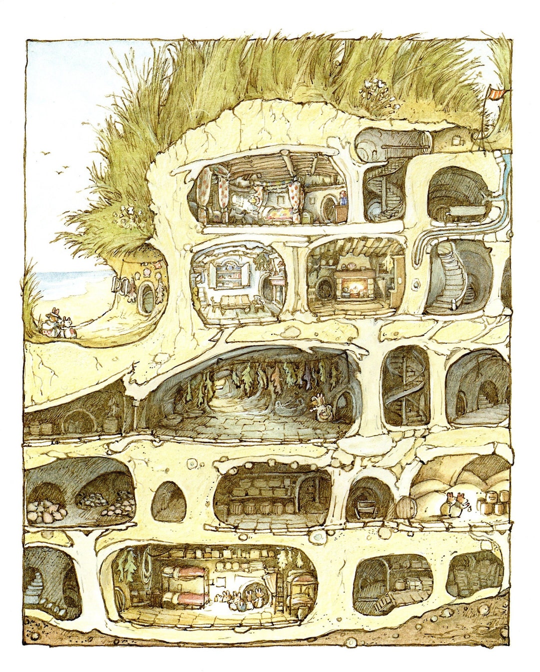 Jill Barklem BRAMBLY HEDGE Adventures Original Vintage Print 1998 ...
