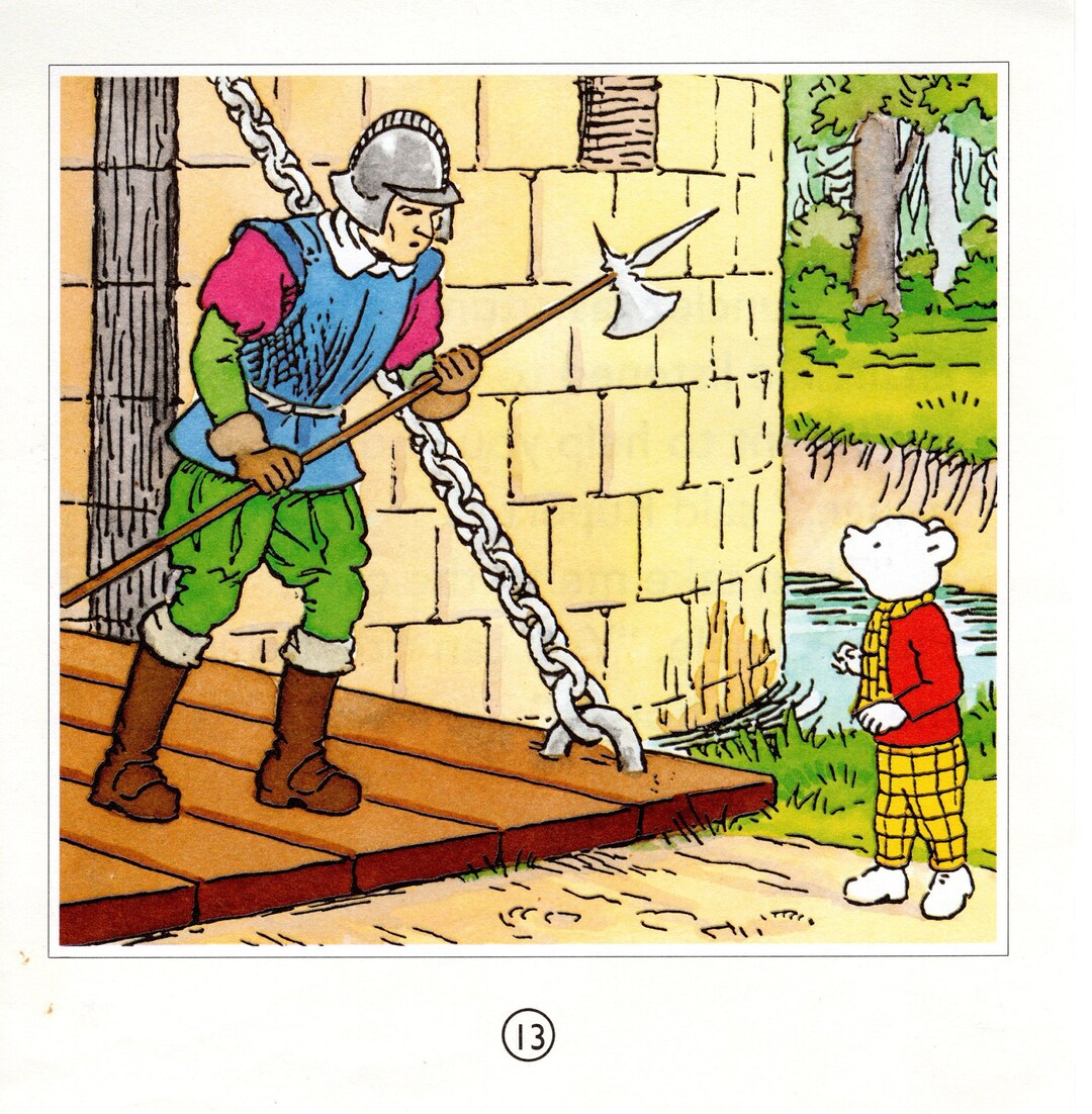 Rupert Bear Original Vintage Print – Nursery Art - Baby Shower ...