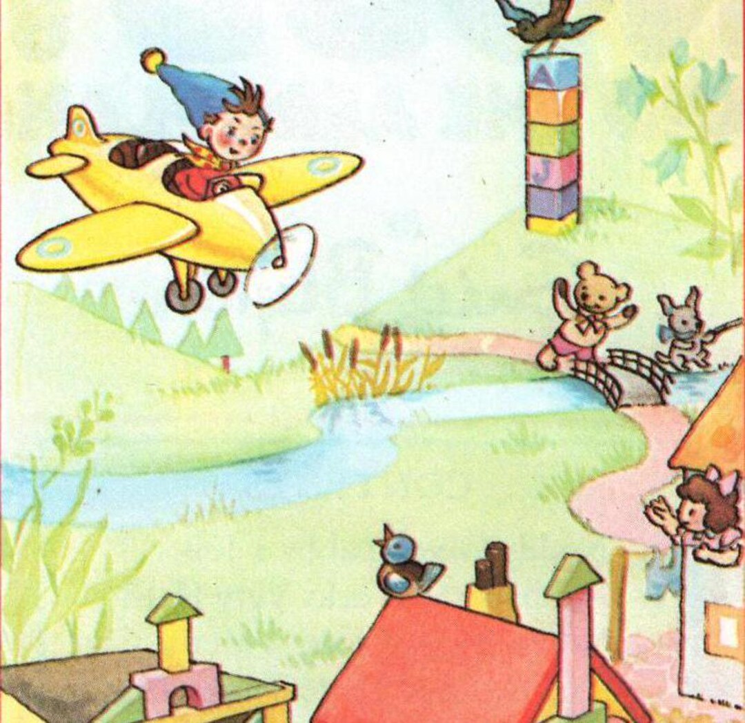 Noddy Original Book Print Vintage Nursery & Childrens Room Art Unique ...