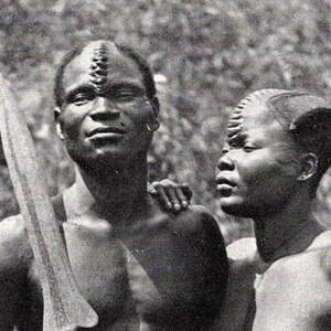1910 CONGO WARRIOR (MULOLO) and His Wife From the Central Congo Regions ...