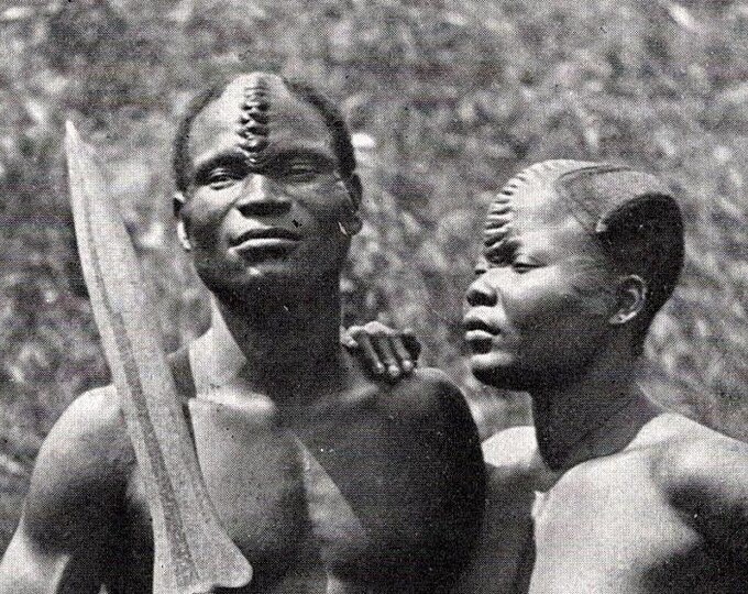 1910 CONGO WARRIOR (MULOLO) and His Wife From the Central Congo Regions ...
