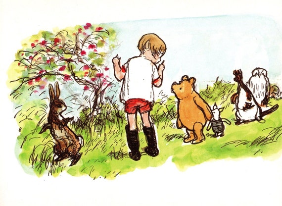 Winnie-the-pooh Original Vintage Postcard Christopher Robin | Etsy